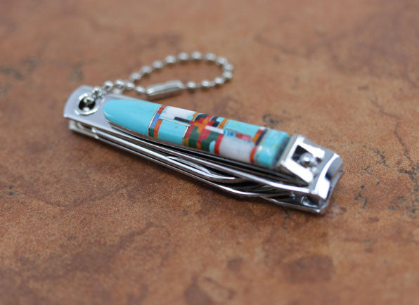 Southwest Style Multi-Stone Nail Clippers Key Chain – Jewelry Native ...