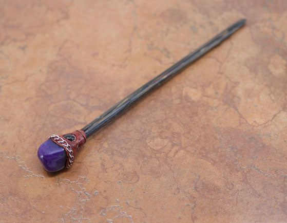 Wooden Charoite Hair Pin Stick – Jewelry Native American