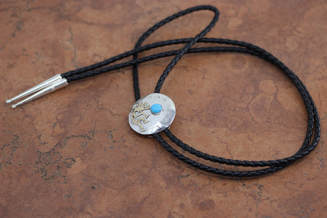 Navajo Silver Turquoise Kokopelli Bolo Tie – Jewelry Native American