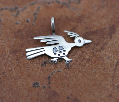 Navajo Silver Road Runner Pendant by S Gene – Jewelry Native American