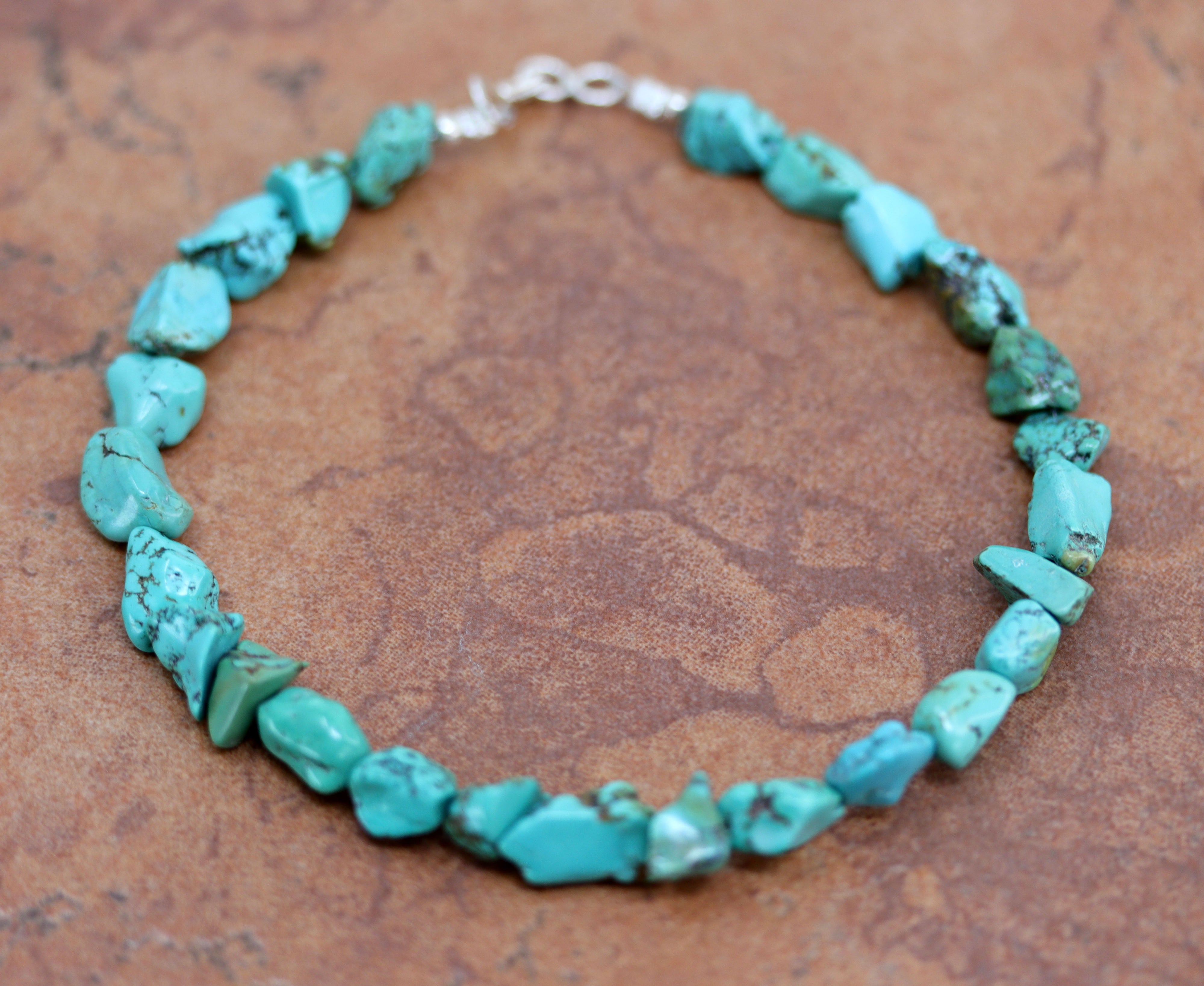 Navajo Silver Turquoise Nugget Anklet – Jewelry Native American