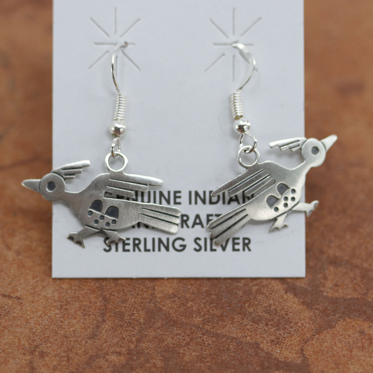 Navajo Sterling Silver Road Runner Earrings by Stanley Gene – Jewelry ...