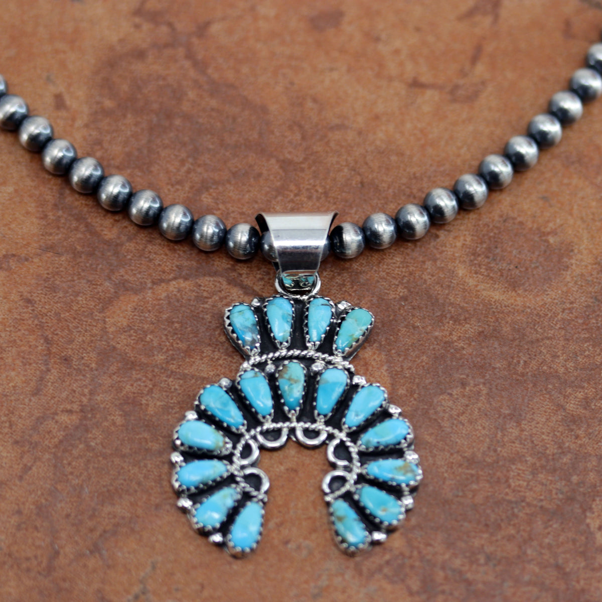 Navajo Sterling Turquoise Naja Necklace – Jewelry Native American