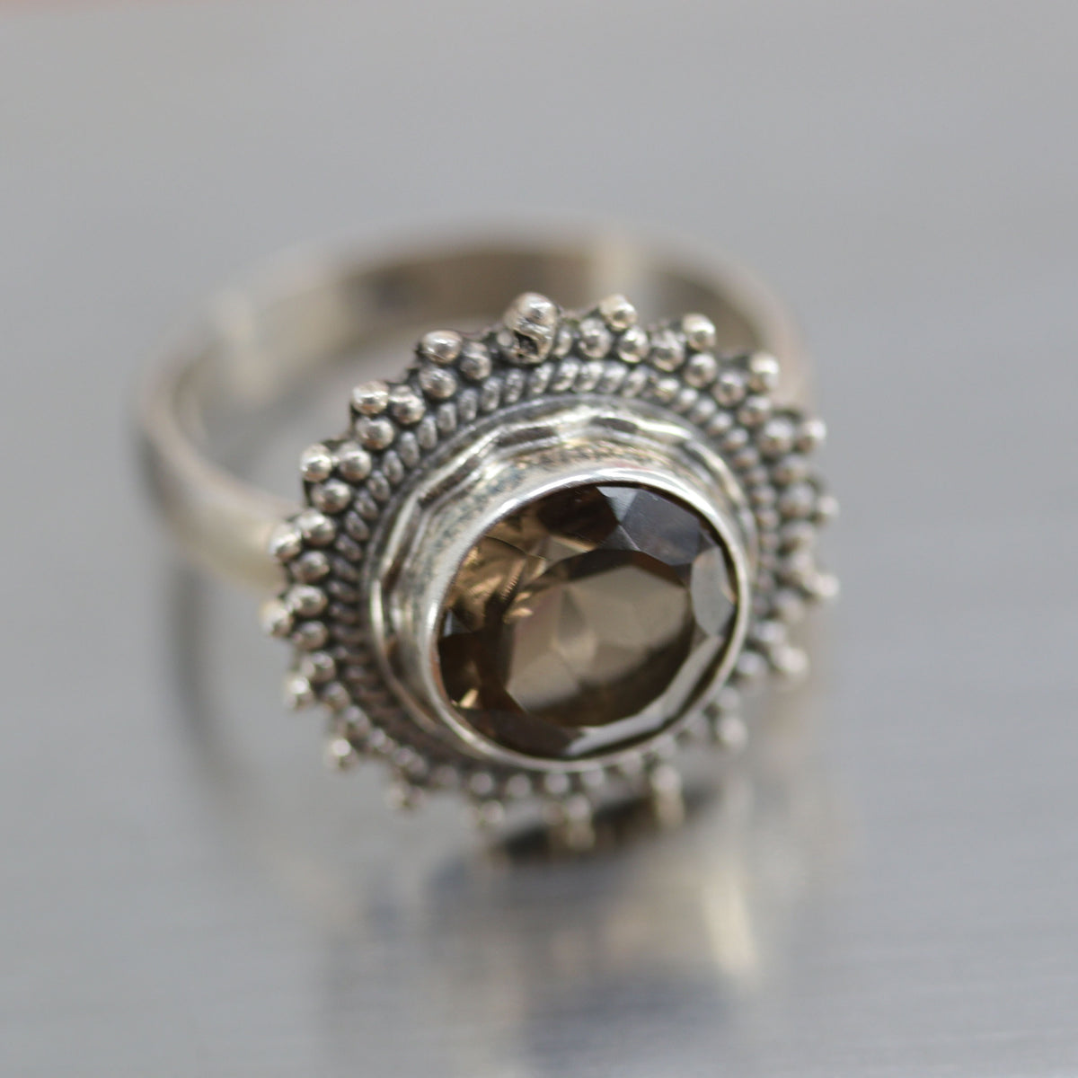 Sterling Silver Smoky Quartz Ring Size 7 – Jewelry Native American