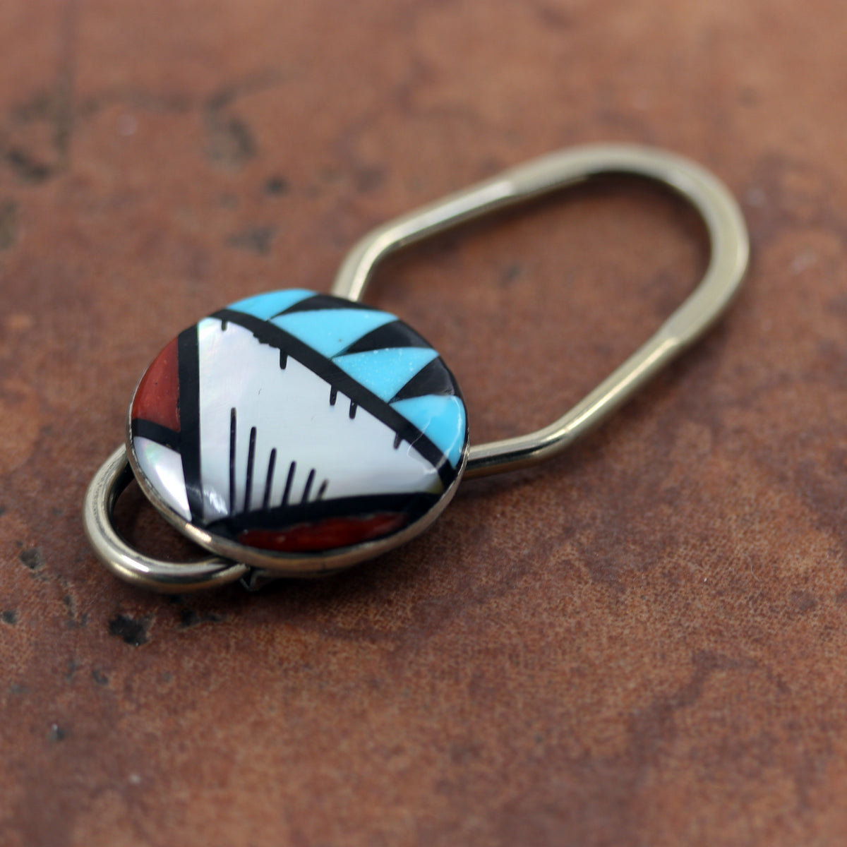 Zuni Multi-Stone Key Chain by LM Esalio – Jewelry Native American