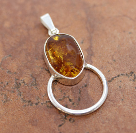 Sterling Silver Baltic Amber Pendant – Jewelry Native American