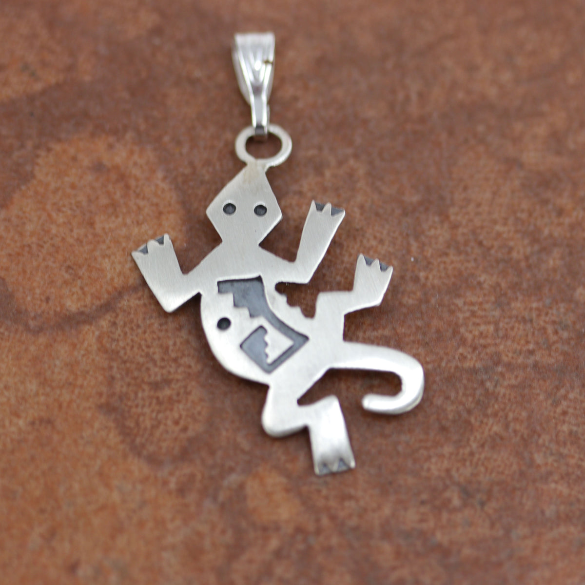 Navajo Sterling Silver Lizard Pendant by S Gene – Jewelry Native American