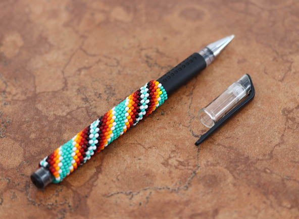 Navajo Beaded Black Ink Pen – Jewelry Native American