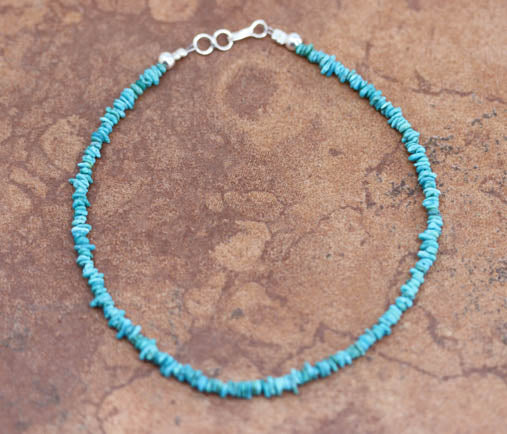 Navajo Silver Turquoise Nugget Anklet – Jewelry Native American
