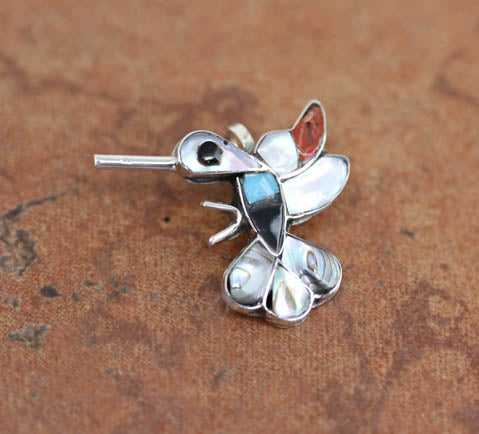 Zuni Silver Hummingbird Pendant – Jewelry Native American