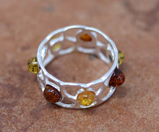 Sterling Silver Baltic Amber Ring Size 7 1/2 – Jewelry Native American
