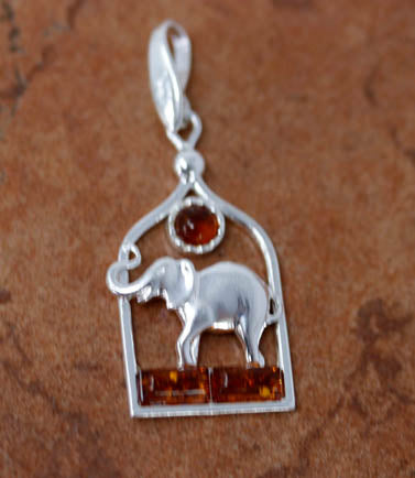 Sterling Silver Baltic Amber Elephant Pendant – Jewelry Native American